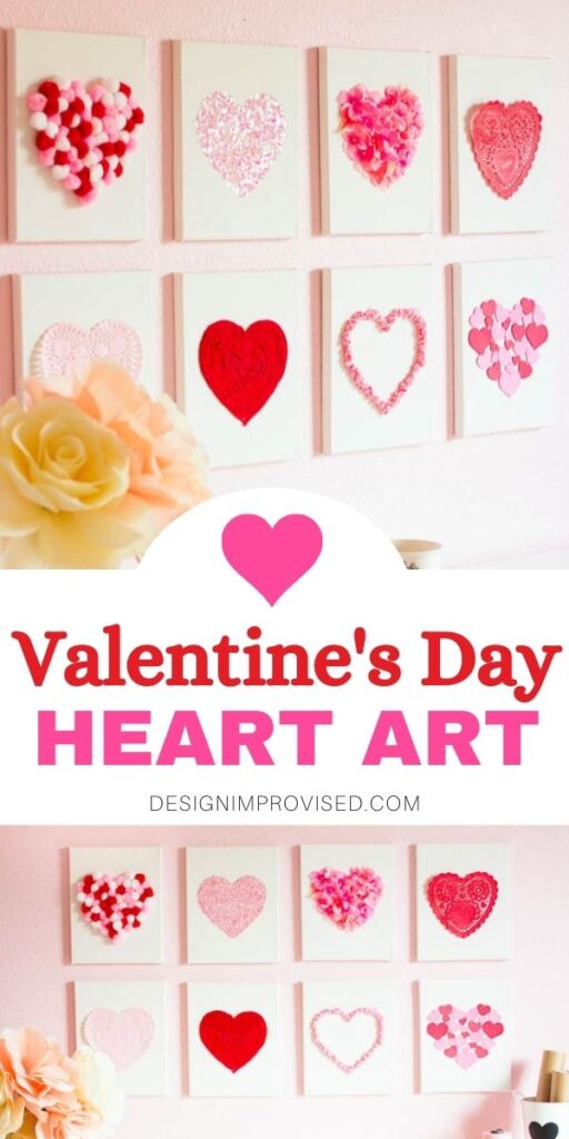 Valentine's Day DIY Canvas Heart Art - Design Improvised