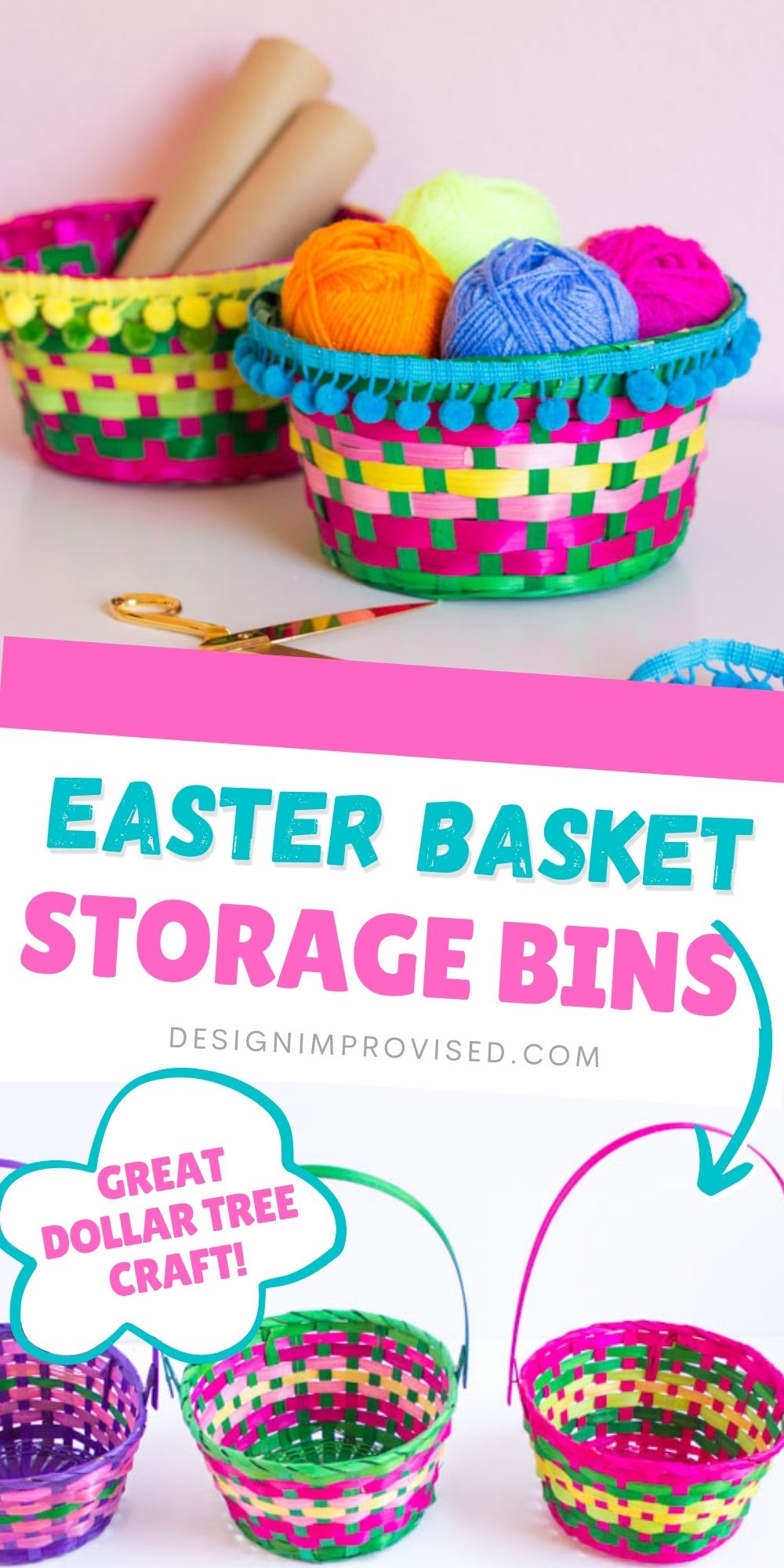 DIY Easter Basket Storage Bins - Design Improvised
