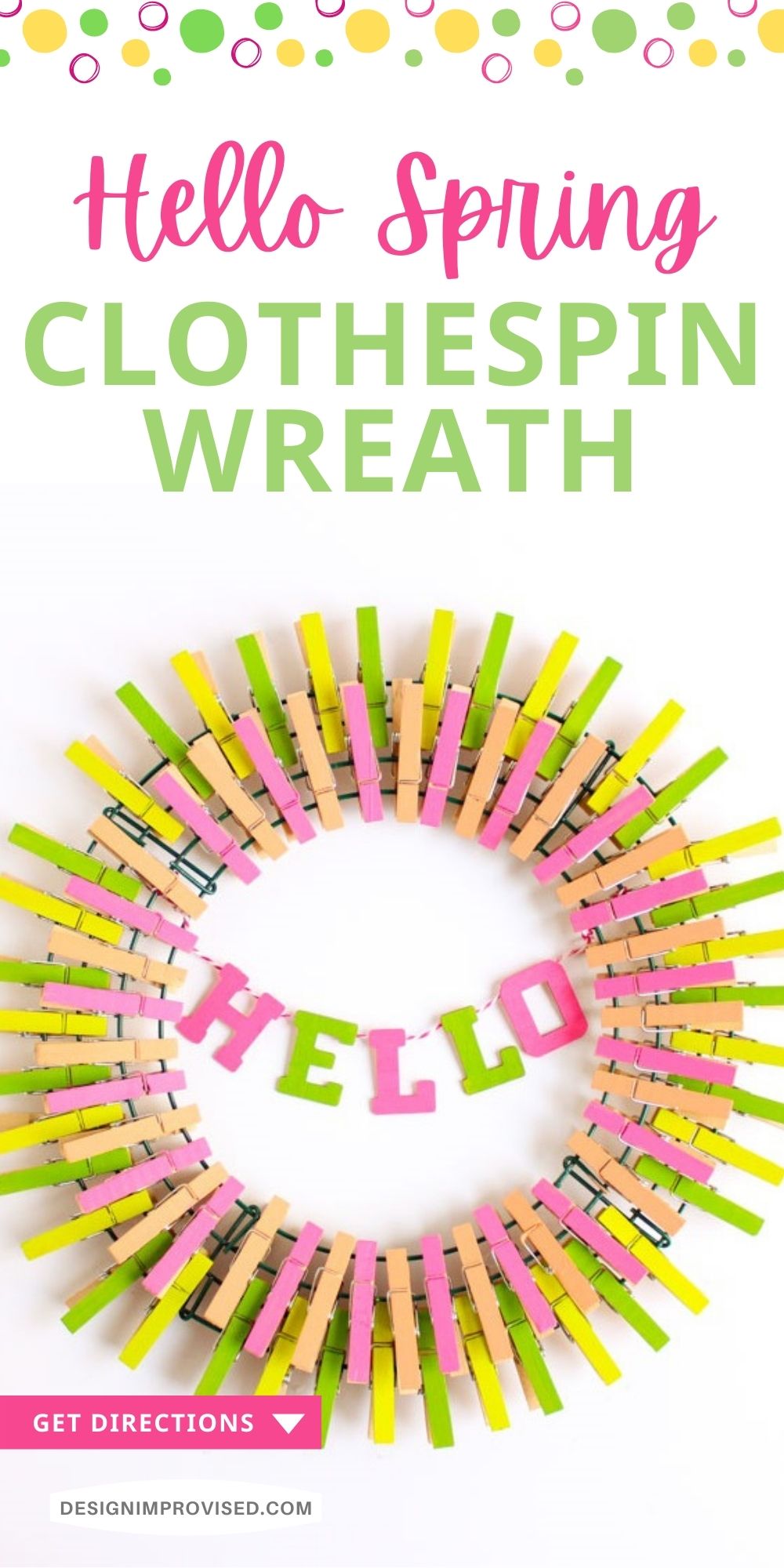 DIY Spring Clothespin Wreath - Design Improvised