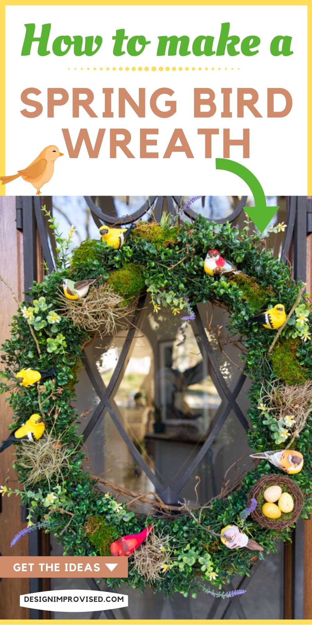 The Sweetest Bird Wreath for Spring - Design Improvised