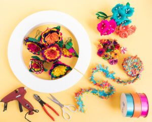 How to Make a Gorgeous Fiesta Flower Wreath - Design Improvised