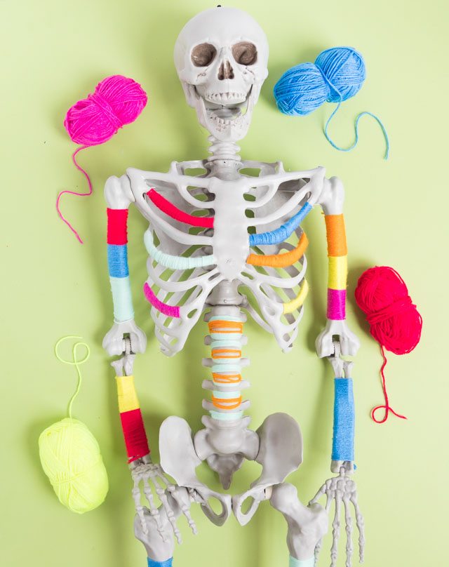 3 Colorful Ways to Decorate a Halloween Skeleton - Design Improvised