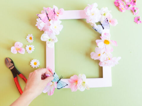 DIY Floral Butterfly Frame - Design Improvised